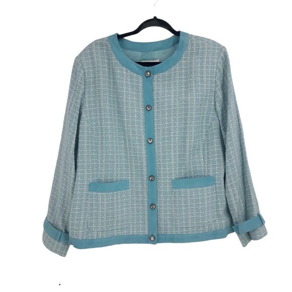 Vintage | Jackets & Coats | Vtgmaggiesweet Blazer Windowpane Plaid Faux ...